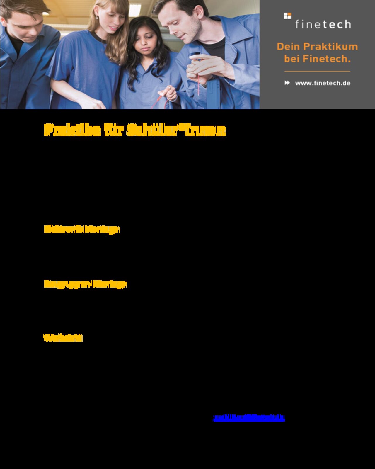Praktika für Schüler*innen – Finetech