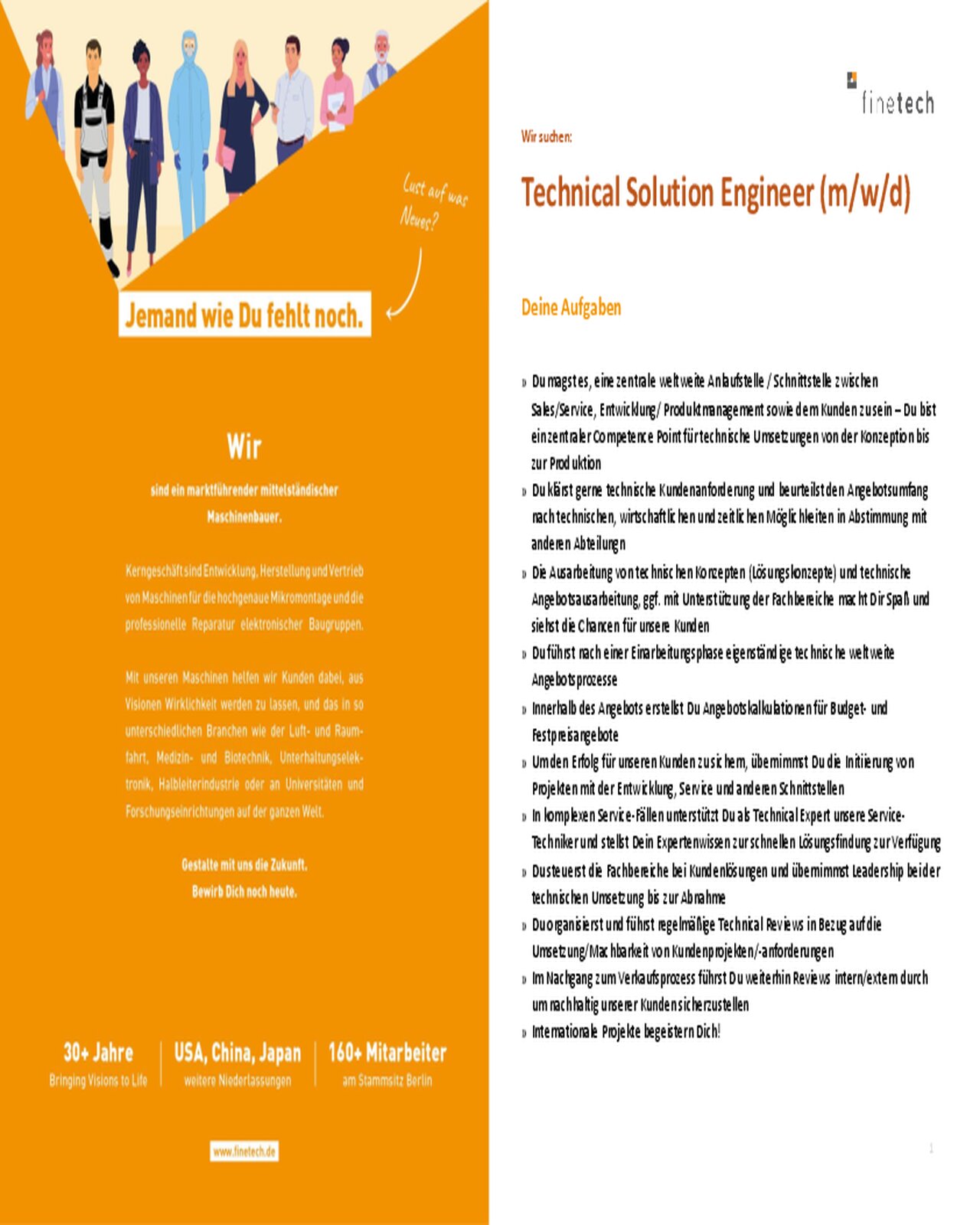 Technical Solution Engineer (m/w/d) – Finetech